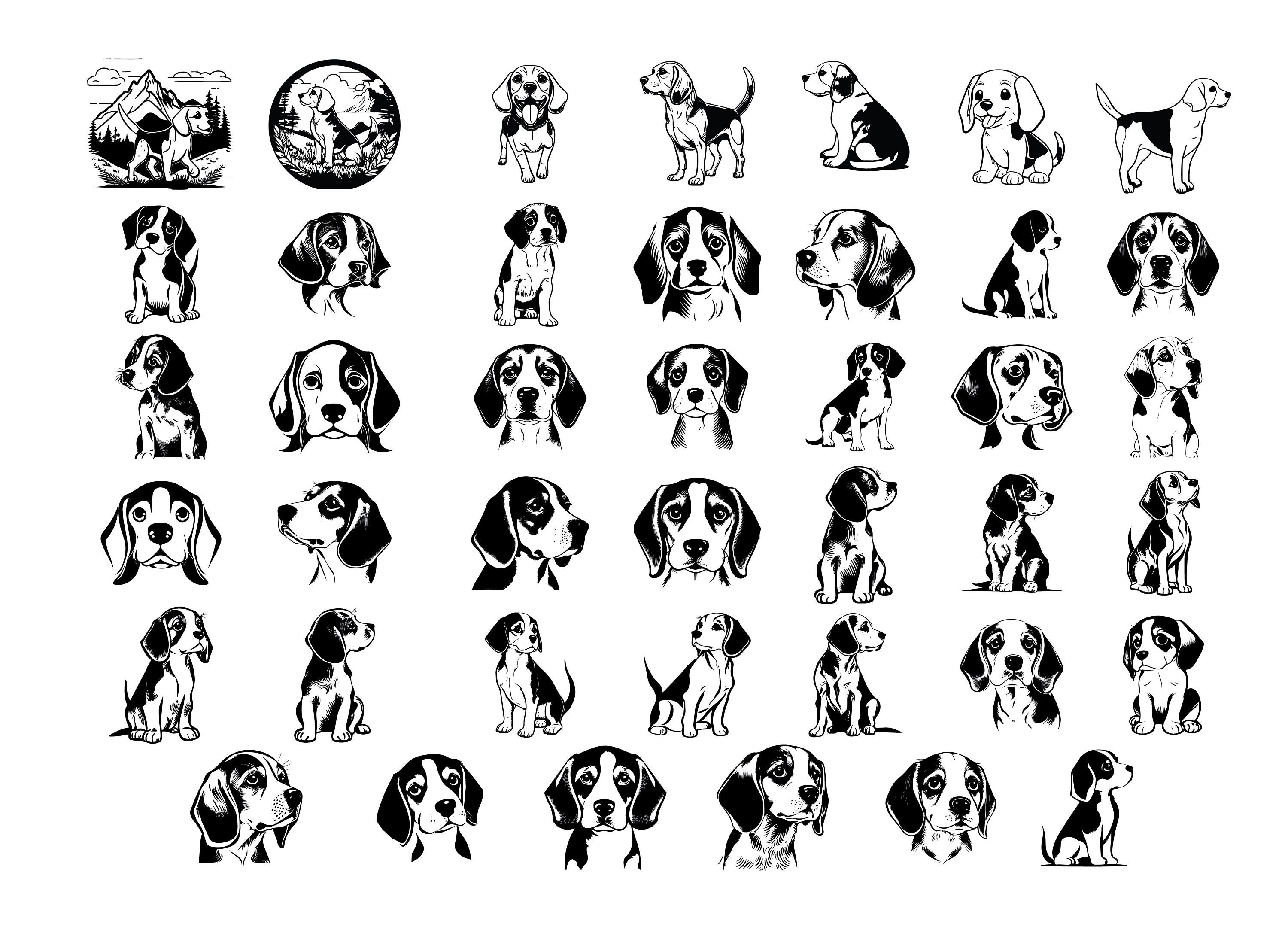 BEAGLE SVG BEAGLE Clipart Beagle Svg Files for Cricut - Etsy Singapore