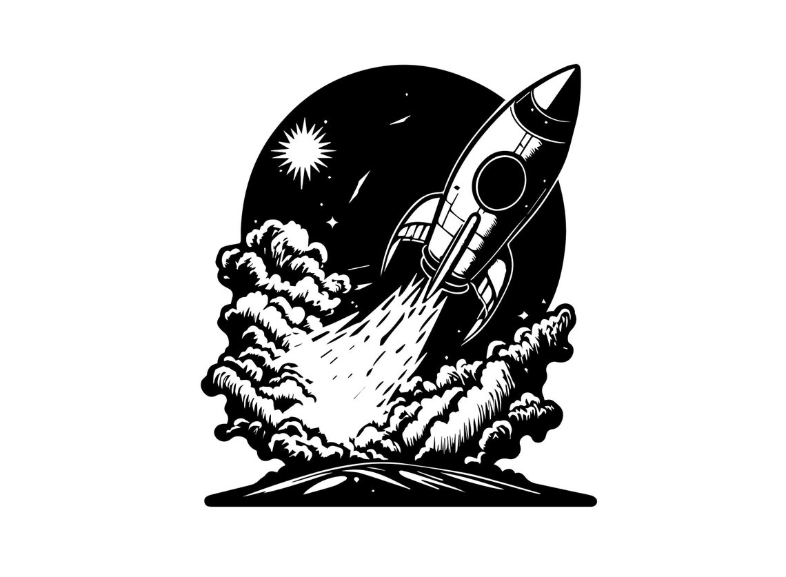 SPACE ROCKET SVG Rocket Clipart Rocket Svg Cut Files for - Etsy