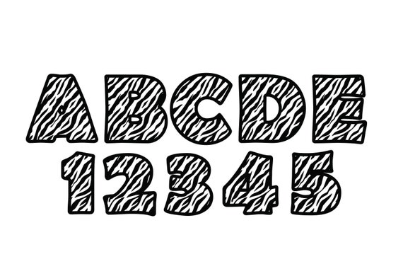 ZEBRA FONT SVG Zebra Alphabet Svg Zebra Letters and Numbers | Etsy