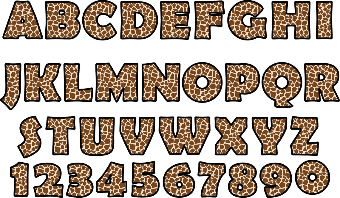 GIRAFFE FONT SVG Giraffe Alphabet Svg Giraffe Letters and - Etsy France