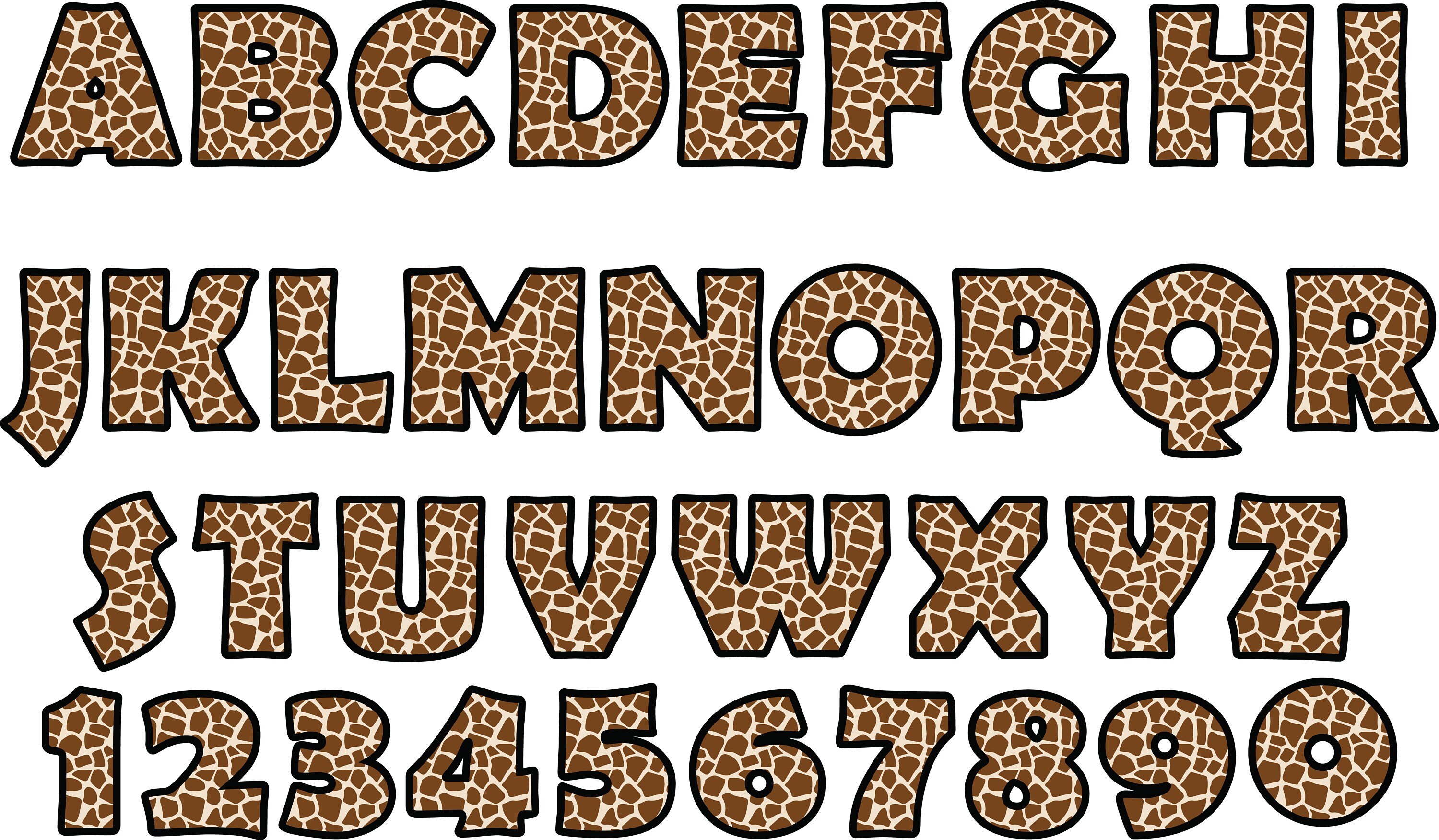 GIRAFFE FONT SVG Giraffe Alphabet Svg Giraffe Letters and - Etsy Canada