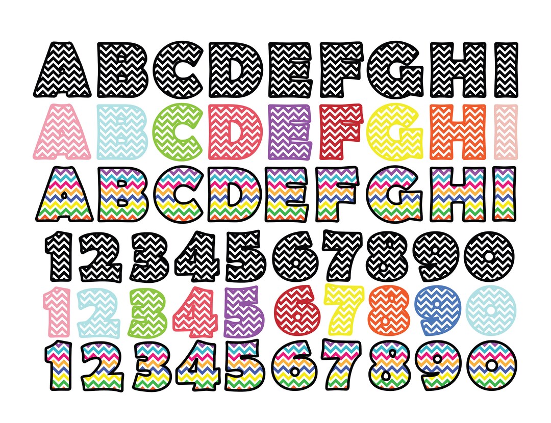 CHEVRON FONT SVG Bundle, Chevron Alphabet Svg Bundle, Chevron Letters ...