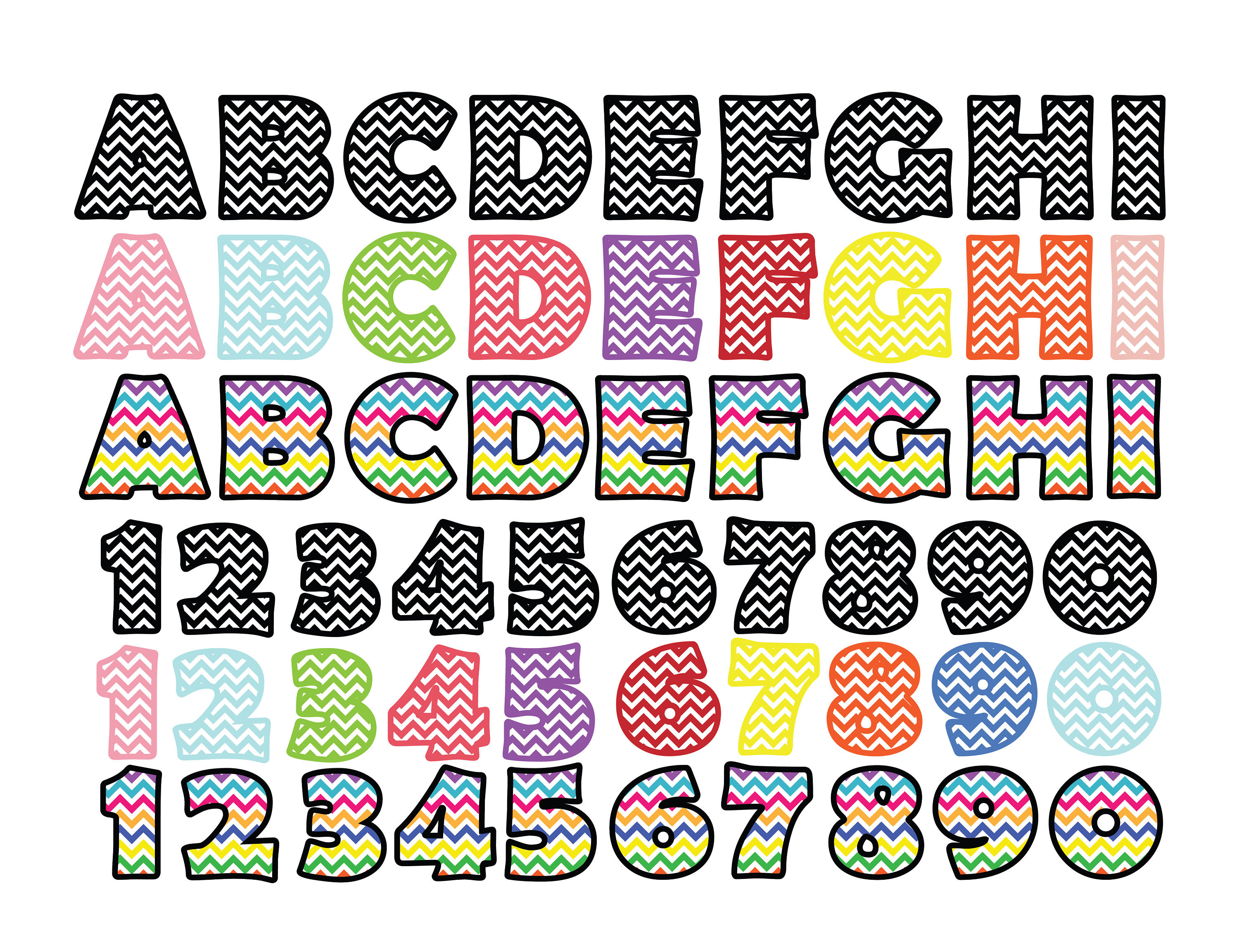 Rebecca Chevron Letters