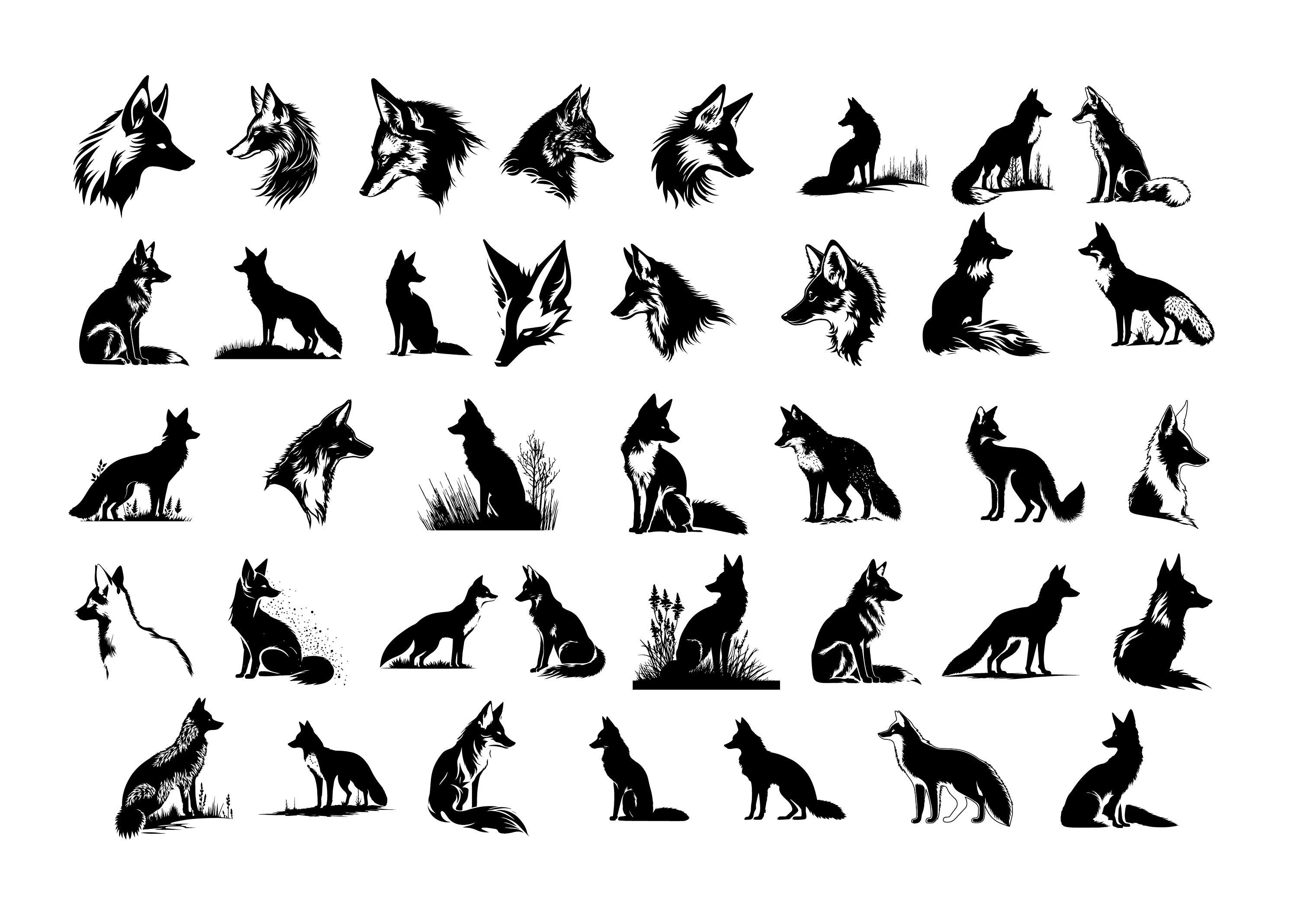 FOX SVG, FOX Clipart, Fox Svg Cut Files for Cricut, Fox Silhouette Svg ...