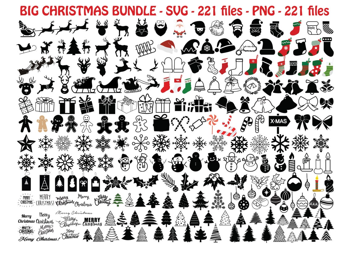 CHRISTMAS SVG Bundle CHRISTMAS Clipart Christmas Svg Files - Etsy