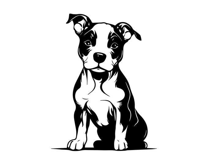 American Bully Svg, Pitbull Svg, Pitbull Clipart, Pitbull Silhouette ...