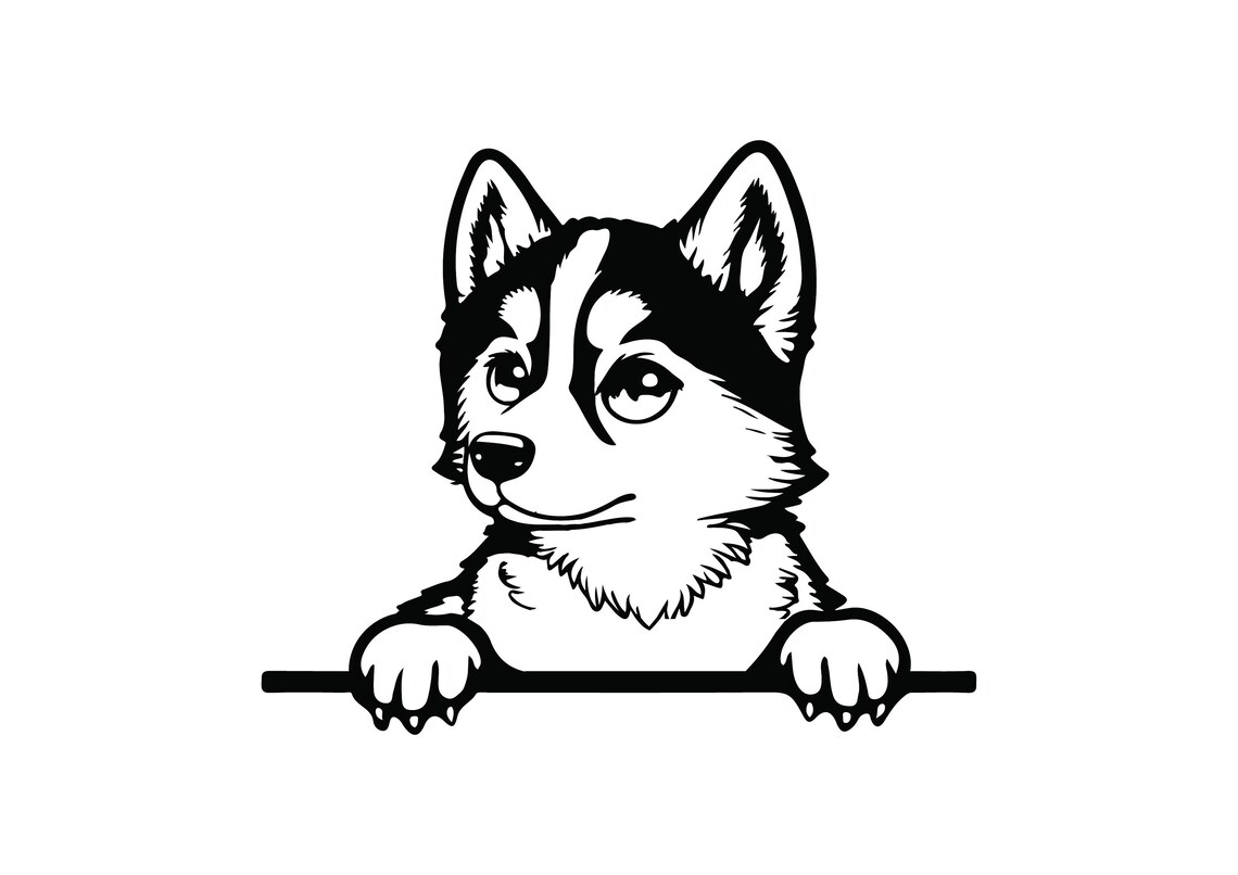PEEKING HUSKY SVG, Peeking Husky Clipart, Peeking Husky Svg Files for ...