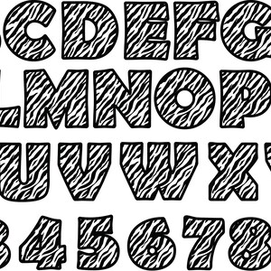 ZEBRA FONT SVG, Zebra Alphabet Svg, Zebra Letters and Numbers, Zebra ...
