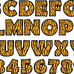TIGER ALPHABET SVG Files, Tiger Alphabet Clipart, Tiger Font for Cricut ...