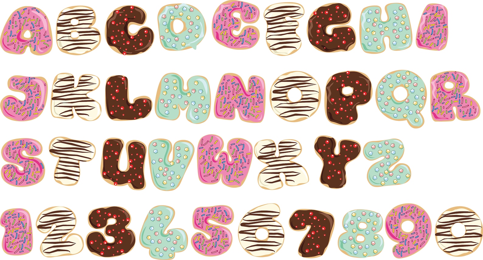 DONUT ALPHABET SVG Files Donut Alphabet Clipart Donut Font | Etsy Canada