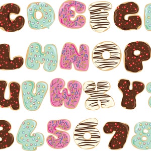 DONUT ALPHABET SVG Files, Donut Alphabet Clipart, Donut Font Svg, Donut ...