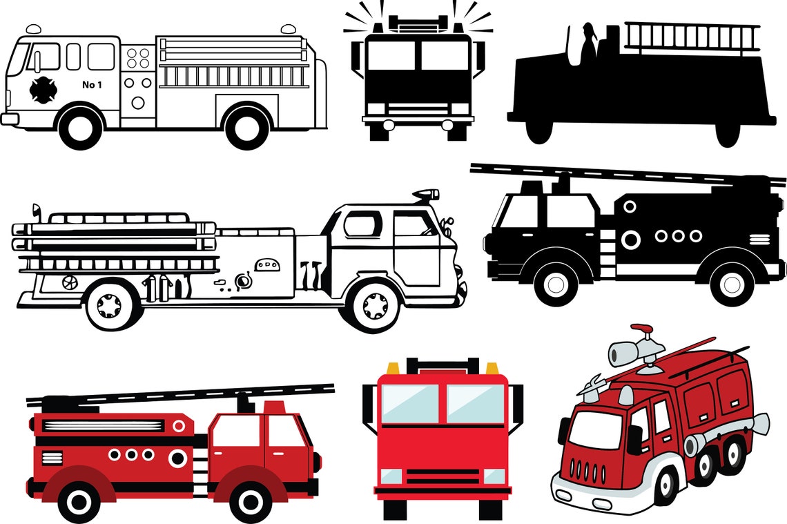 FIRE TRUCK SVG Files Fire Truck Svg Files for Cricut Fire - Etsy