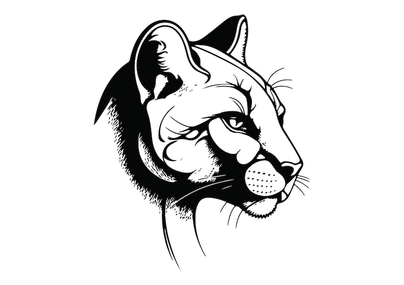 COUGAR HEAD SVG Cougar Clipart Cougar Head Svg Cut File for - Etsy