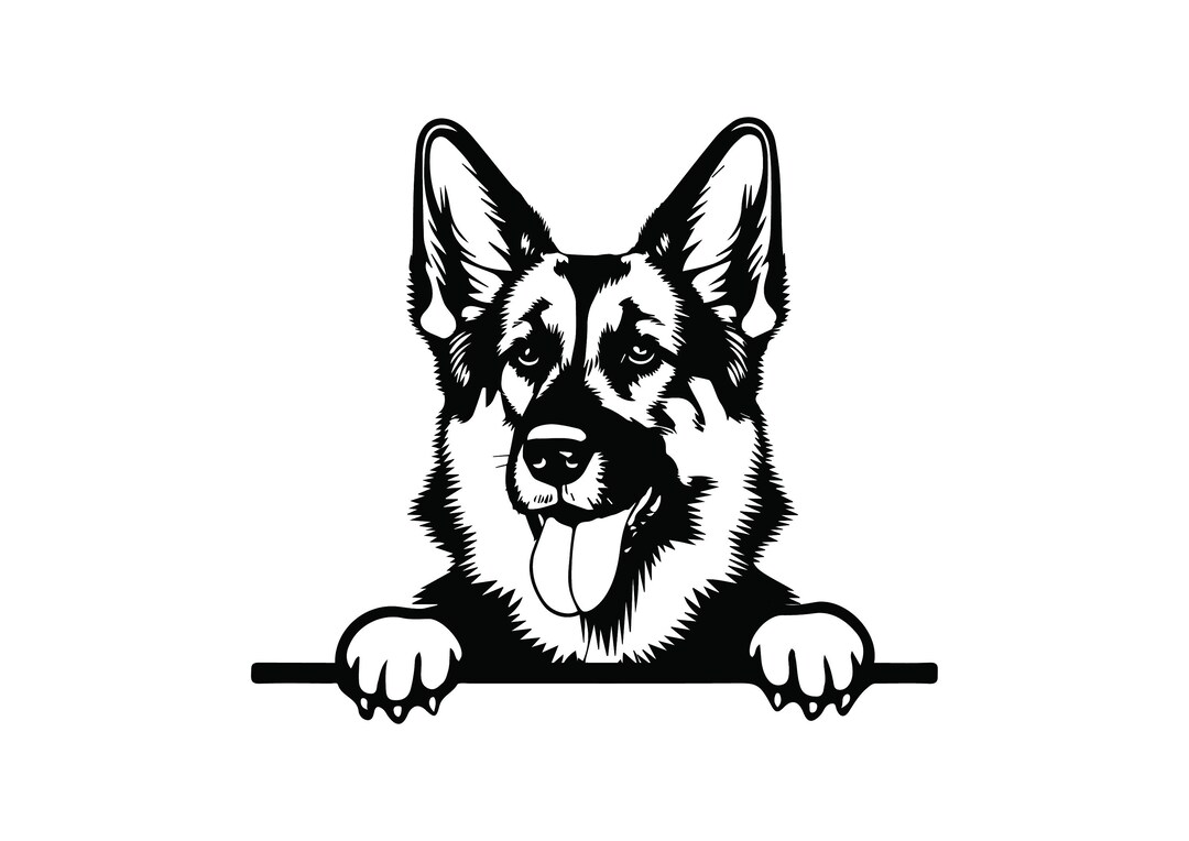 PEEKING GERMAN SHEPHERD Svg, Peeking German Shepherd Clipart, Peeking ...