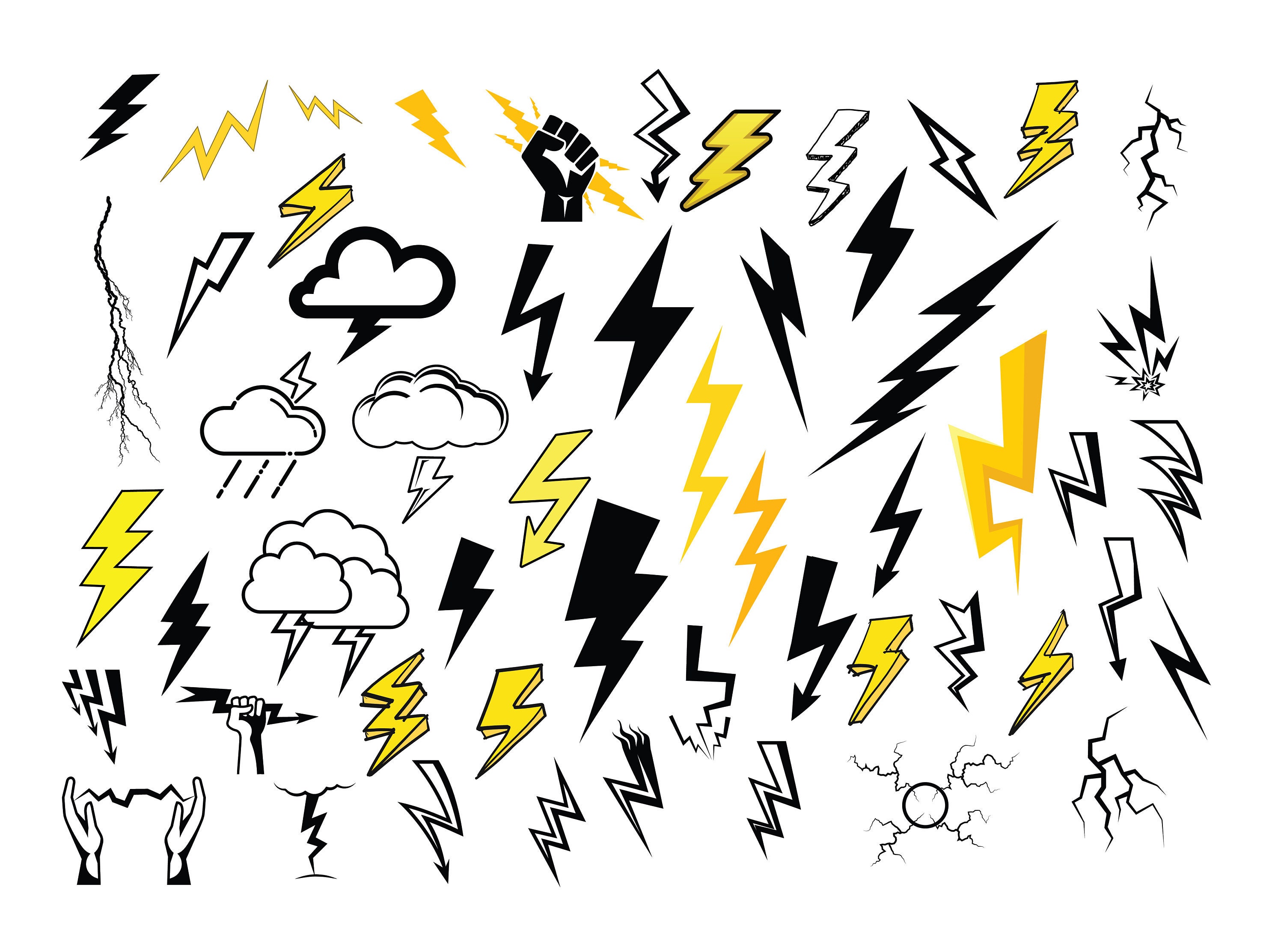THUNDER SVG Bundle, LIGHTNING Svg Files, Thunder Svg Cut Files, Cracks ...