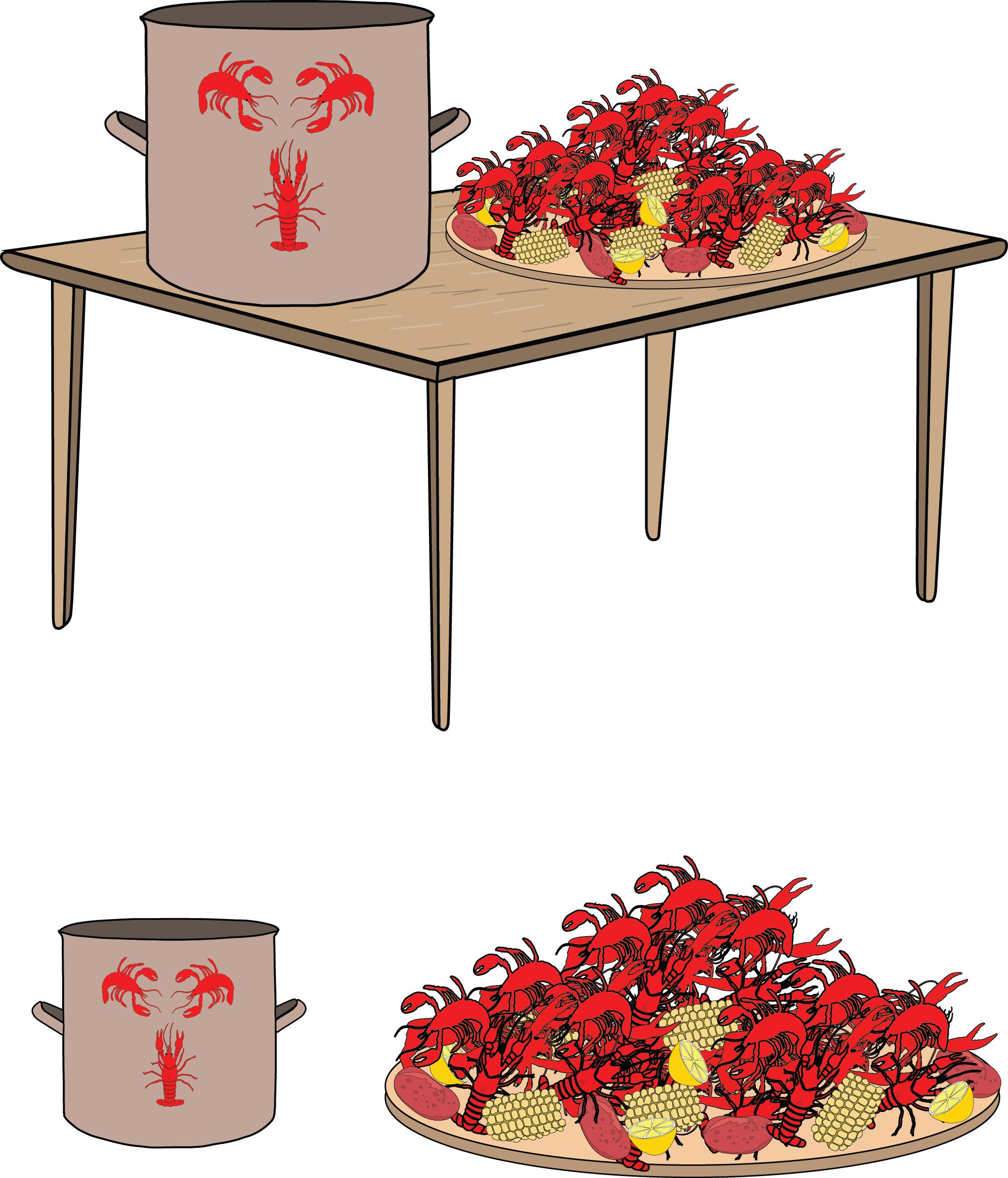 Crawfish Pot Clipart SVG Cut File Silhouette Cameo - Etsy