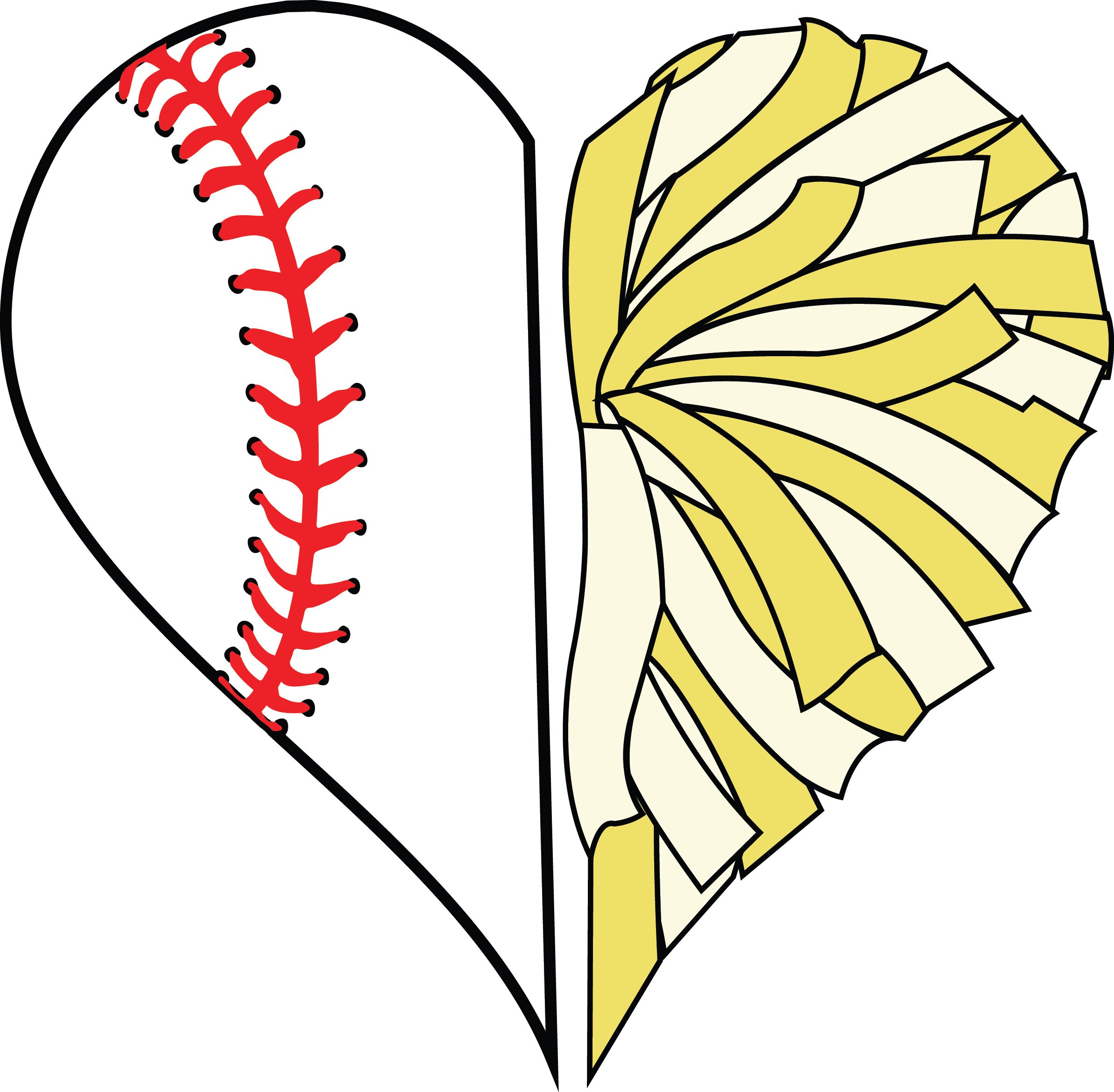 HALF SPORT HEART Svg, Pom Pom Svg, Half Sport Hearts Svg, Sport Hearts ...