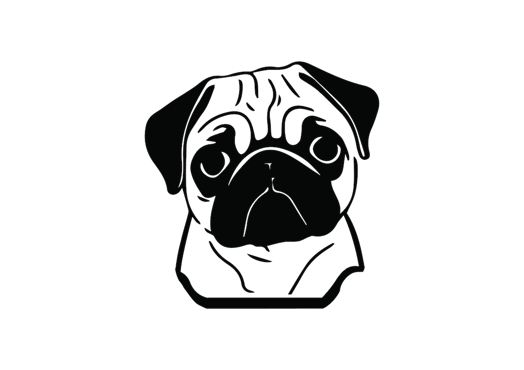PUG SVG, PUG Clipart, Pug Svg Files for Cricut, Pug Silhouette Svg, Dog ...