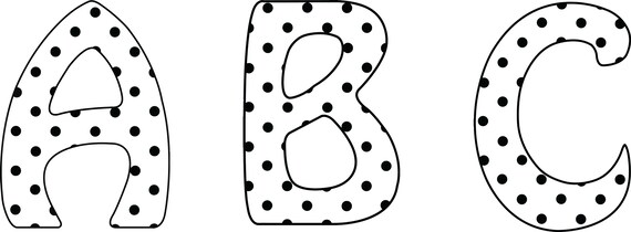 Polka Dot Font Clip Art