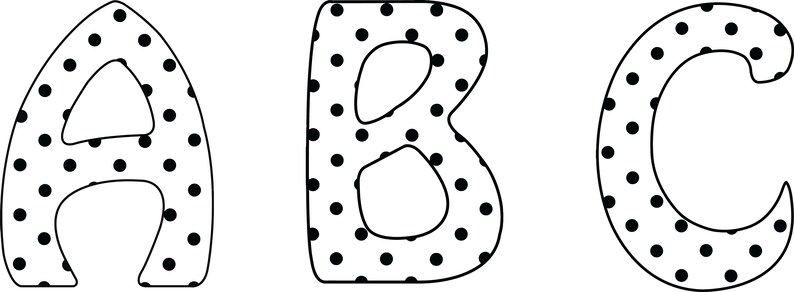 POLKA DOT ALPHABET Svg Files, Polka Dot Alphabet Clipart, 3 Polka Dot ...