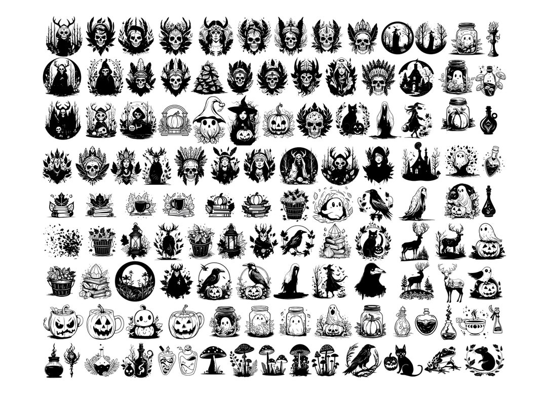 SPOOKY GOTHIC HALLOWEEN Svg, Witch Svg Cut Files for Cricut, Mystical ...
