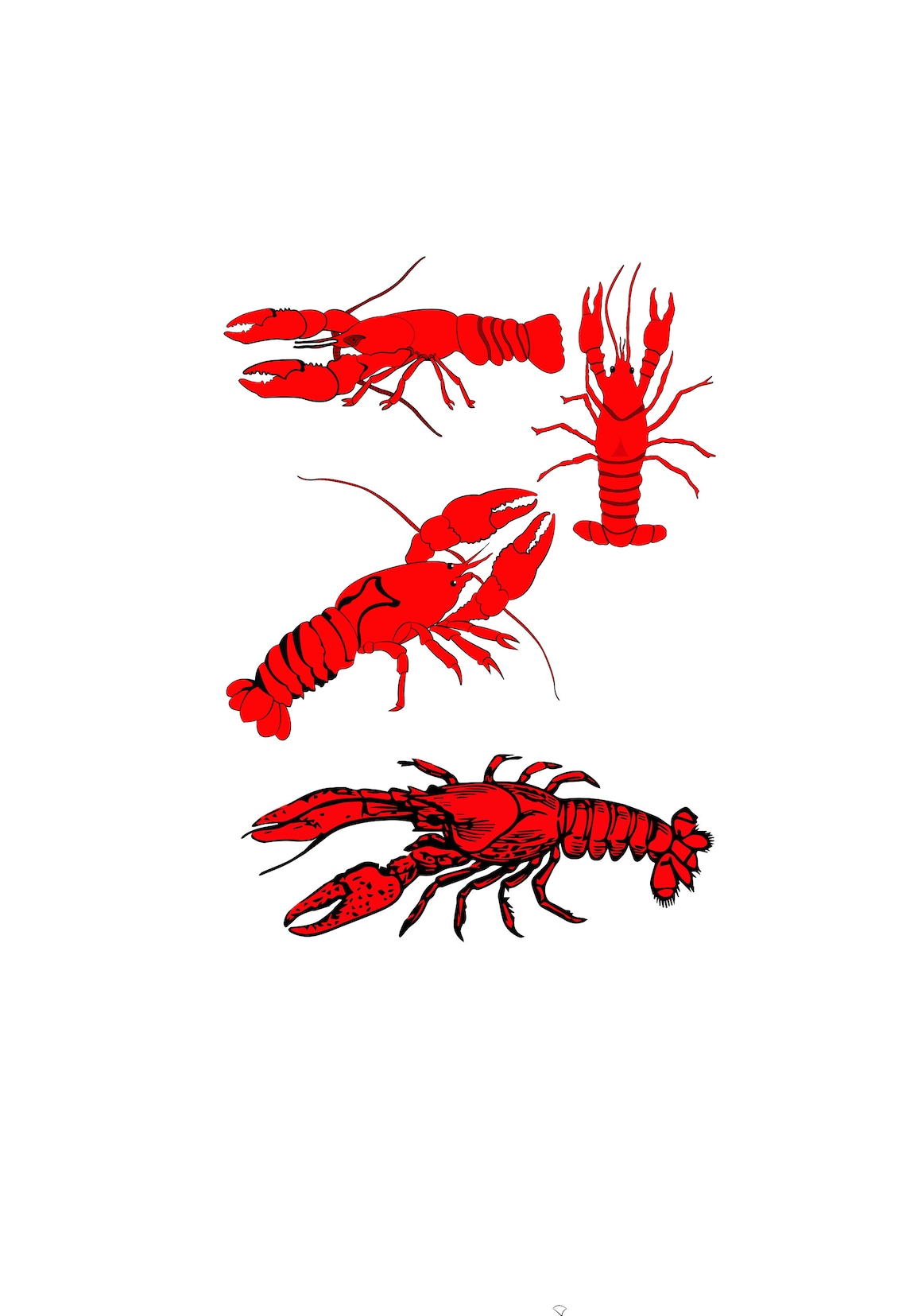 Crawfish Cut File Clip Art SVG Cricut Silhouette Cameo - Etsy