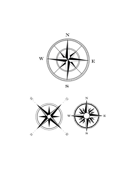 Nautical Compass SVG SVG File Cut File Clip Art Silhouette - Etsy