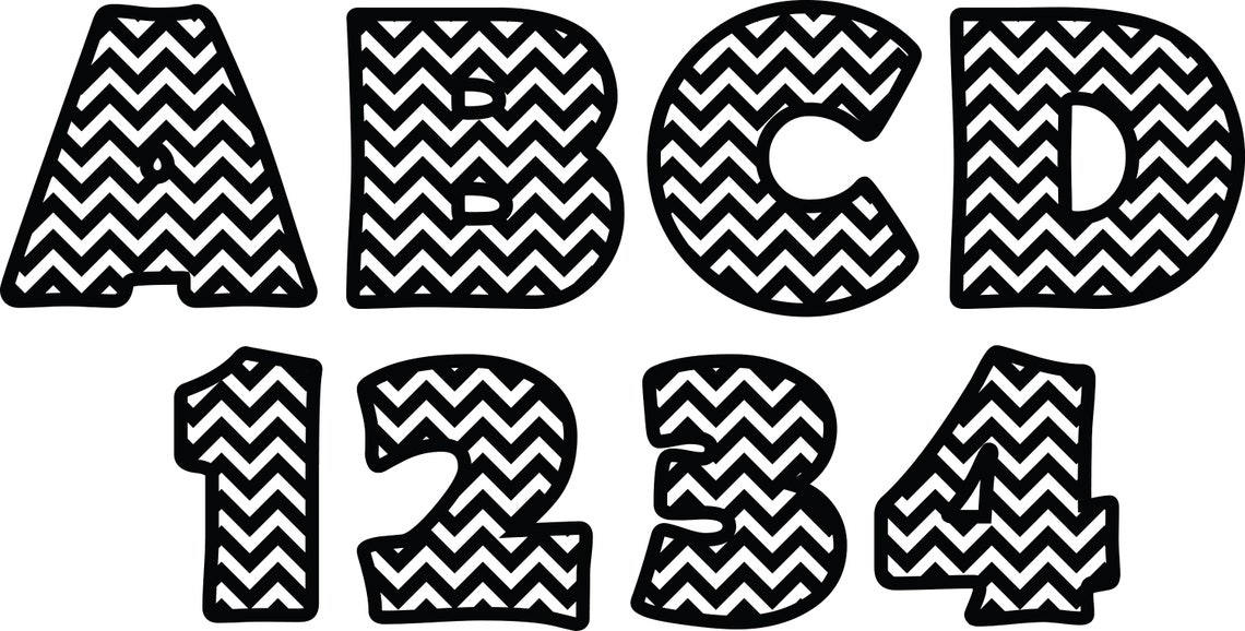 CHEVRON FONT SVG Bundle, Chevron Alphabet Svg Bundle, Chevron Letters ...