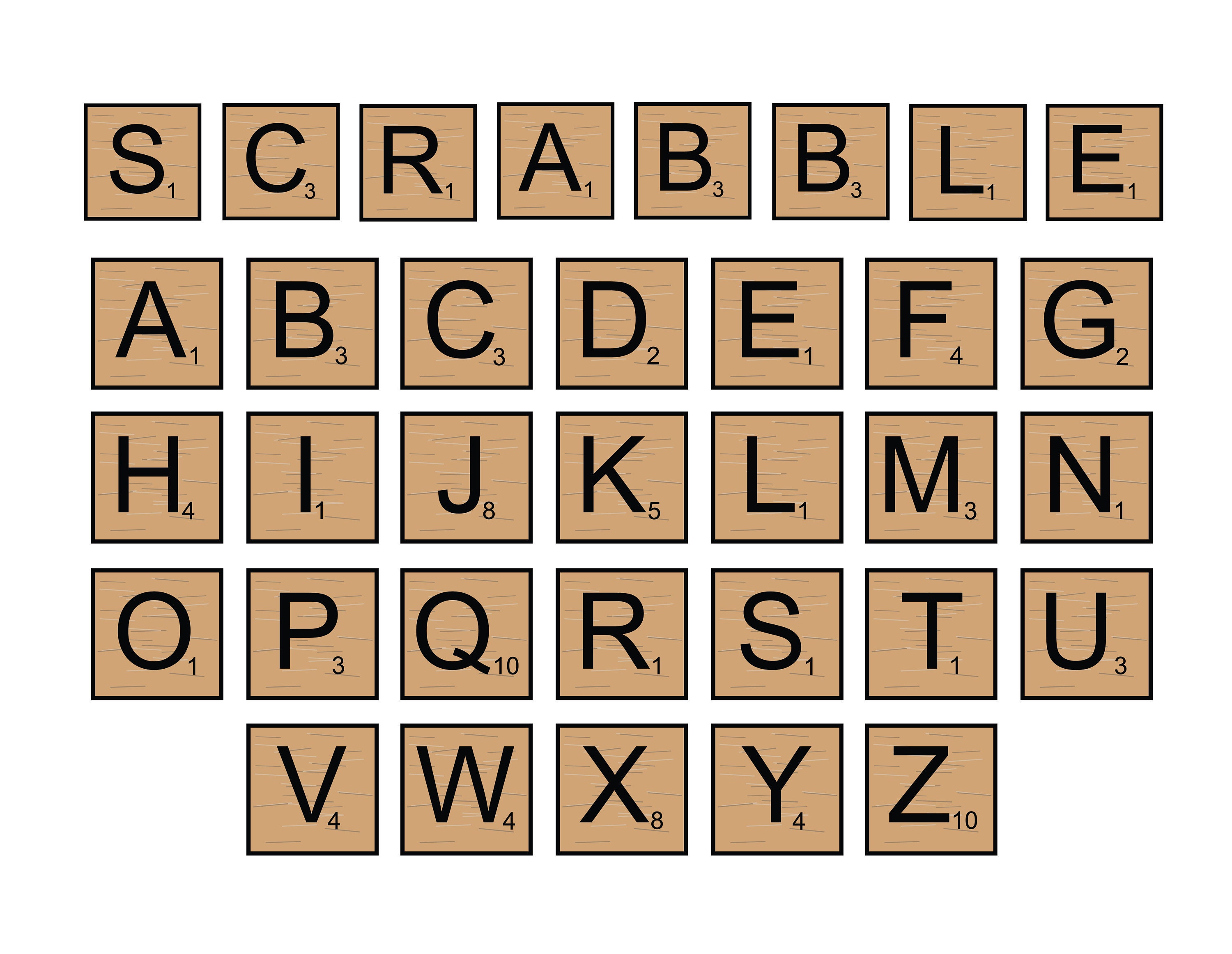 SCRABBLE TILES SVG Files Scrabble Tiles Clipart Scrabble | Etsy UK