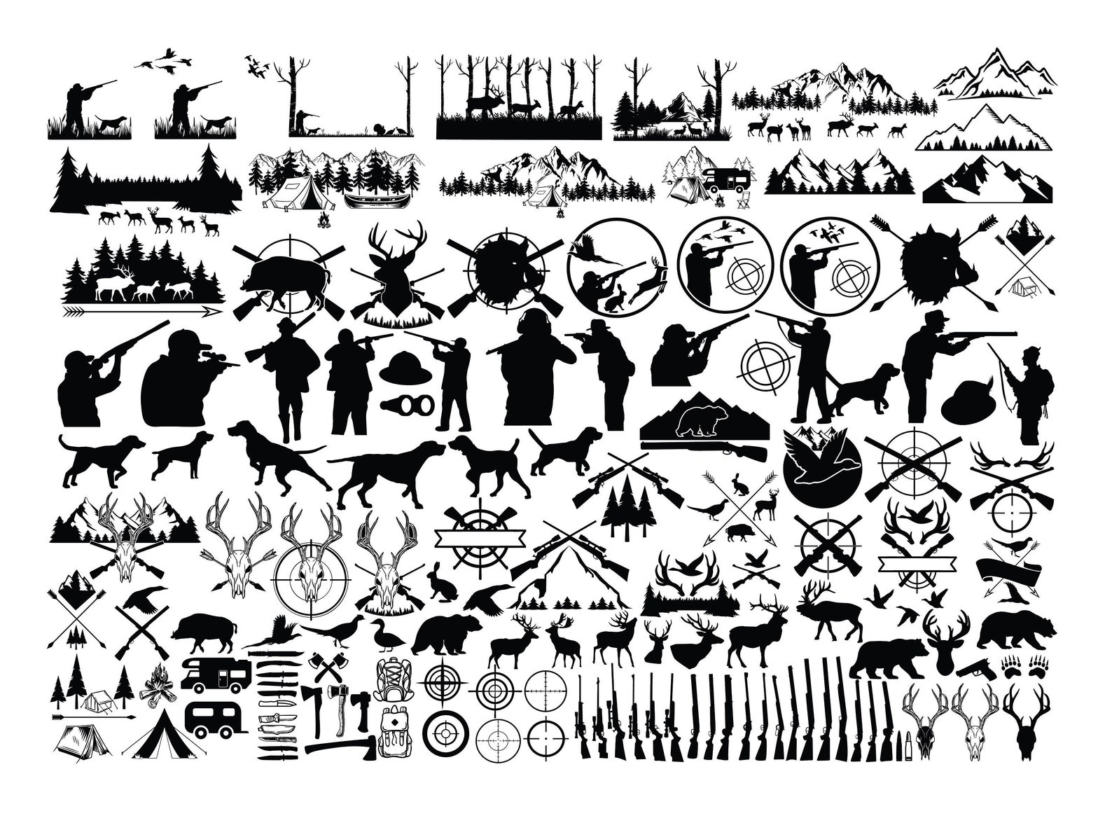 Jagd SVG Bundle, Jäger SVG Schnittdateien, Hirsch Jäger svg, Fasan Jagd ...