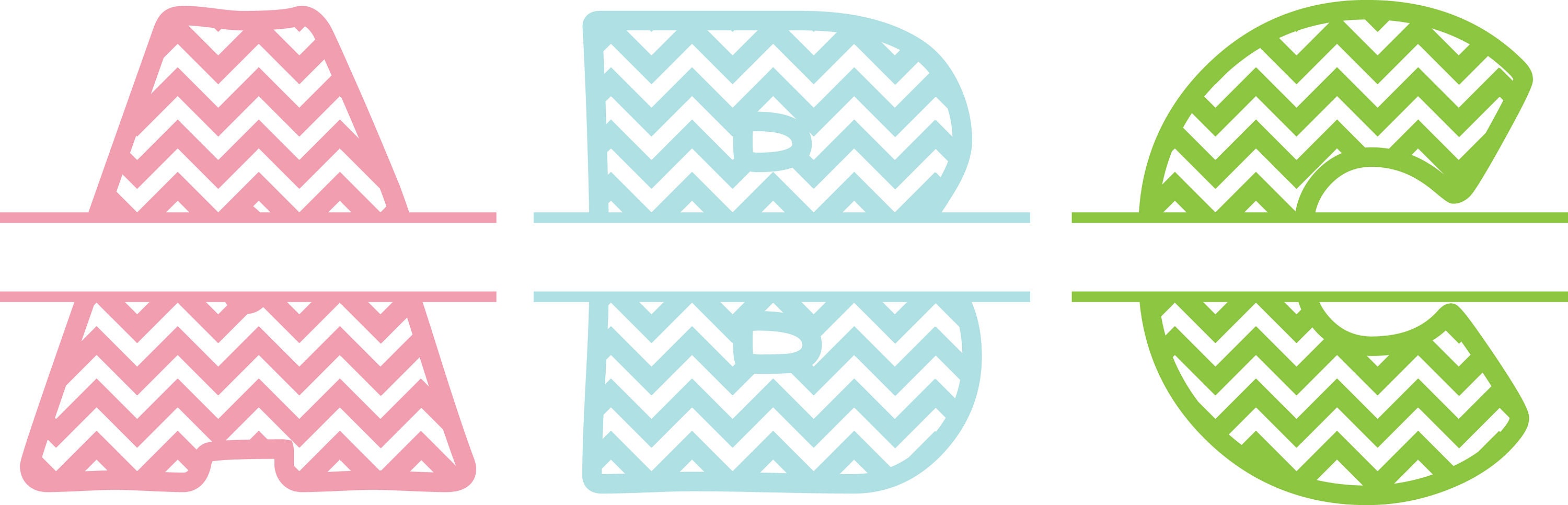 SPLIT CHEVRON ALPHABET Svg Split Chevron Alphabet Clipart - Etsy