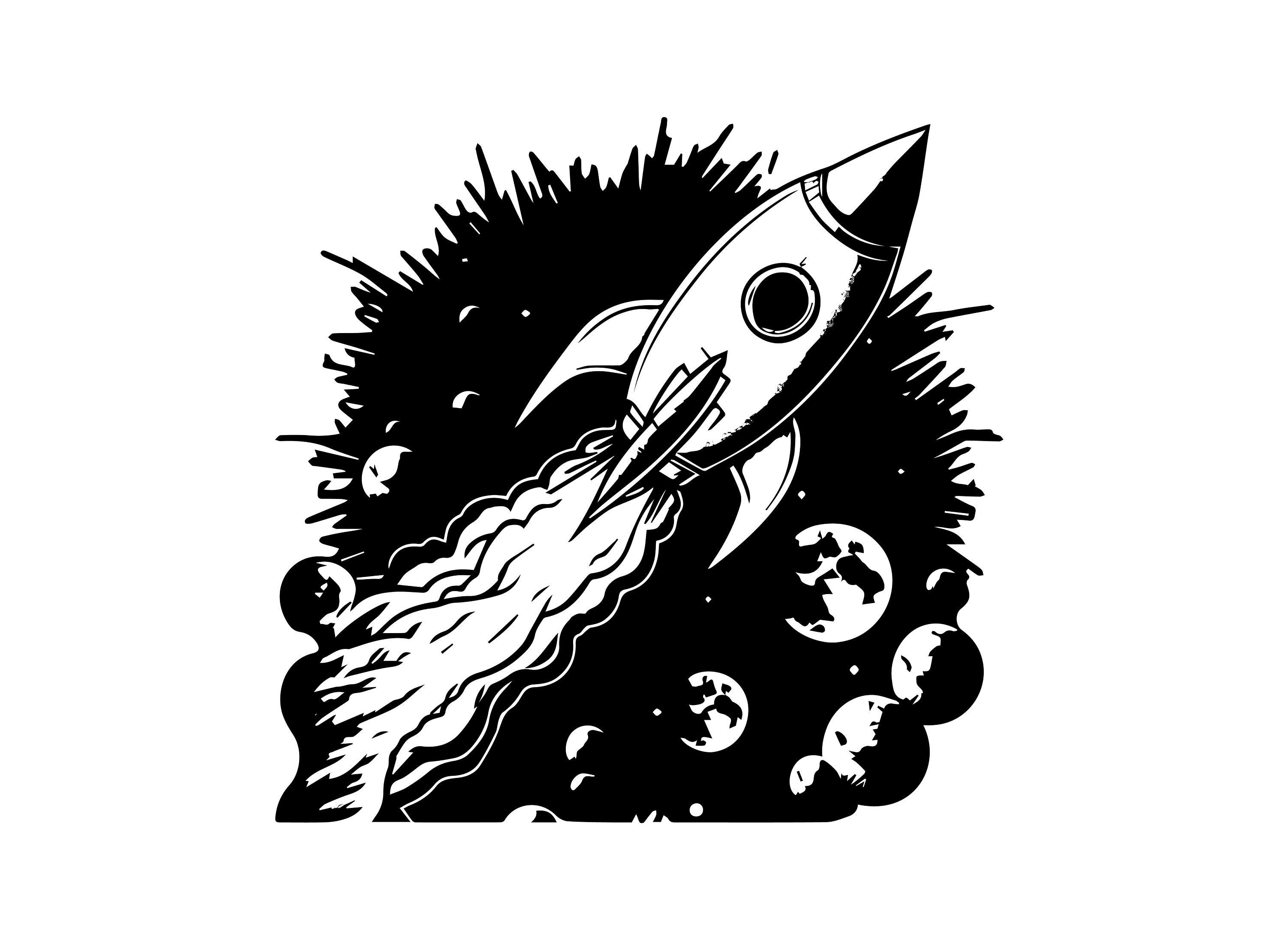 Vintage Rocket Clipart Image
