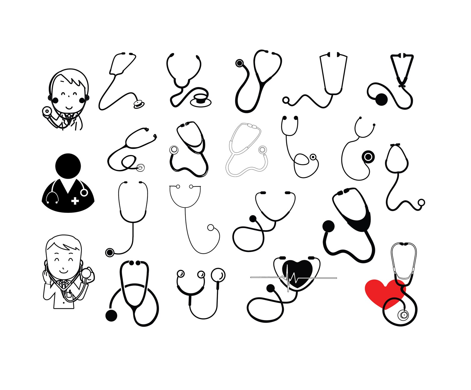 STETHOSCOPE SVG BUNDLE, Stethoscope Clipart Bundle, Stethoscope Svg ...