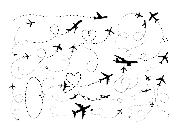 AIRPLANE ROUTE SVG Plane Route Svg Cut Files for Cricut | Etsy UK
