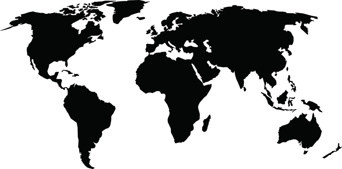 WORLD MAP SVG World Map Outline Svg North America Map Svg | Etsy