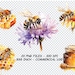 WATERCOLOR HONEY BEE Clipart, Honey Bee Clipart Png, Honey Bee Png for ...