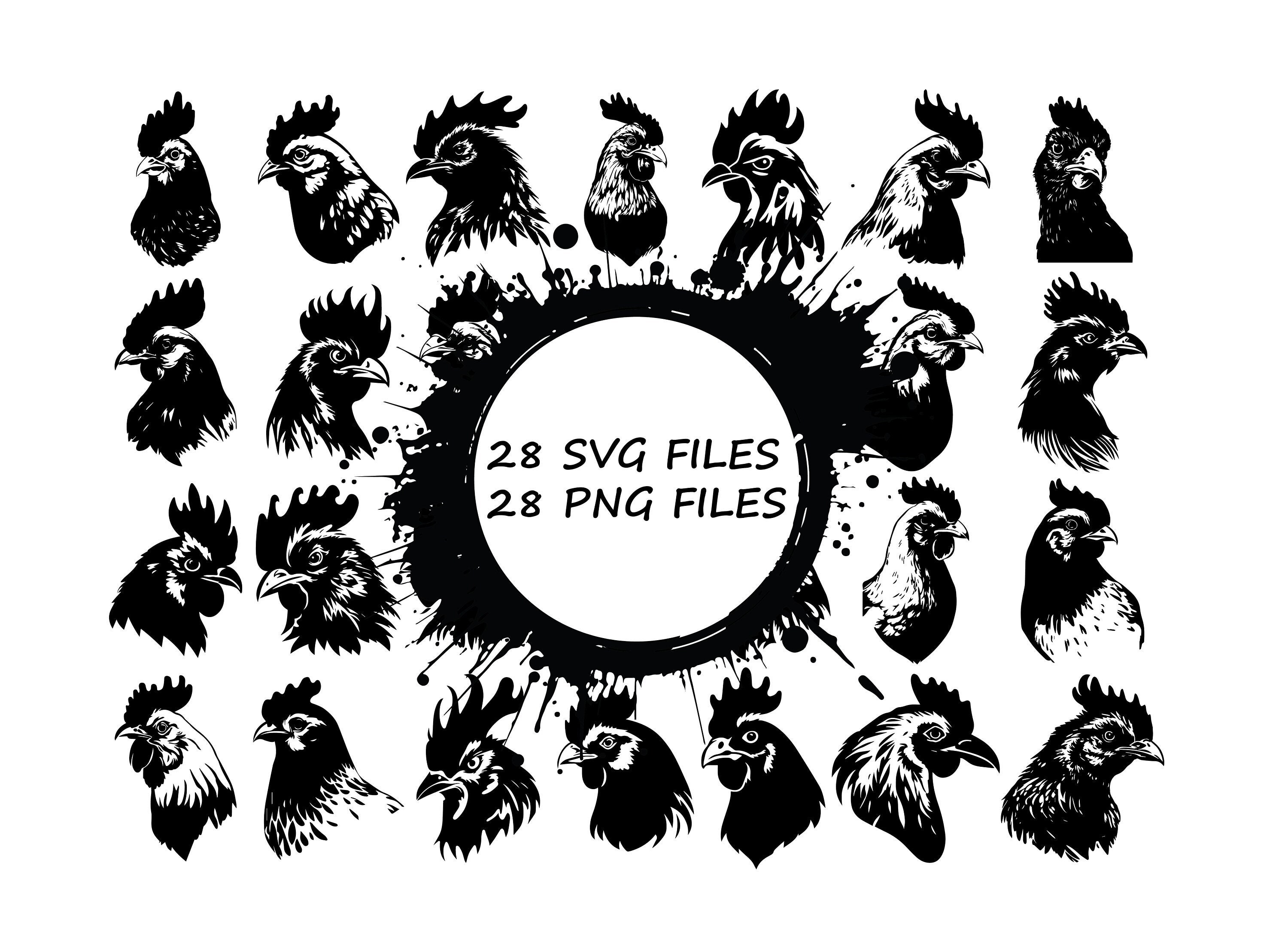CHICKEN HEAD SVG, Chicken Clipart, Chicken Head Svg File for Cricut ...