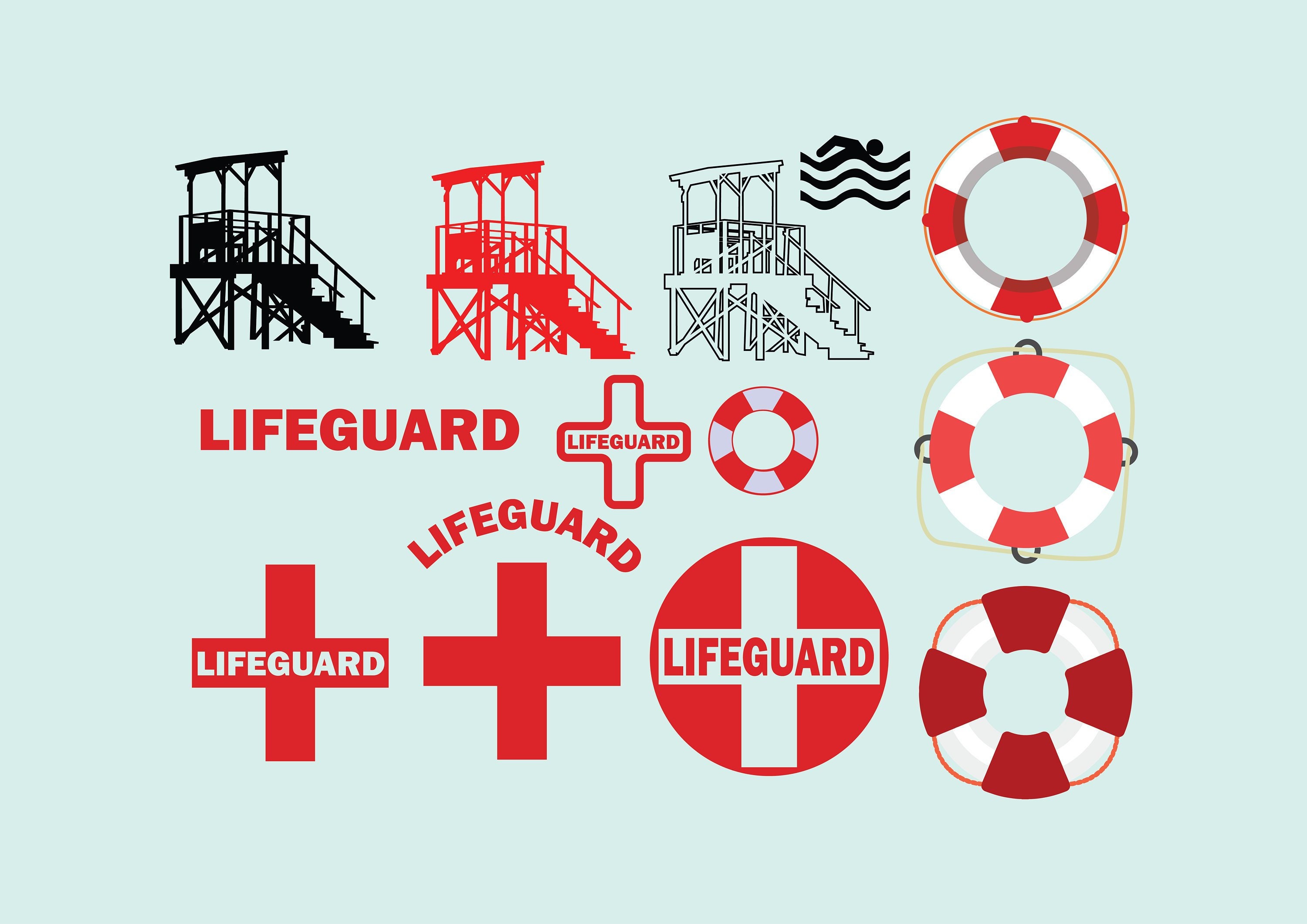 LIFEGUARD SVG FILES Bundle Lifeguard Clipart Files Lifeguard | Etsy