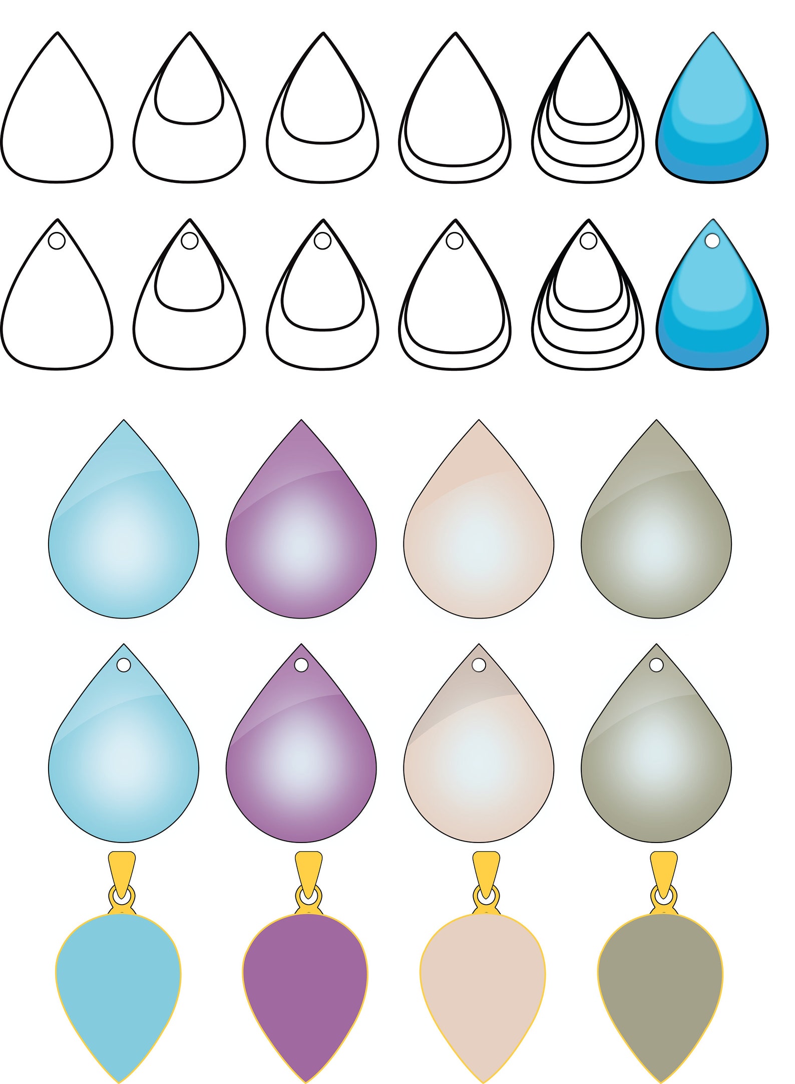 Tear Drop SVG Pendant SVG SVG Tear Drop Vector Cricut | Etsy