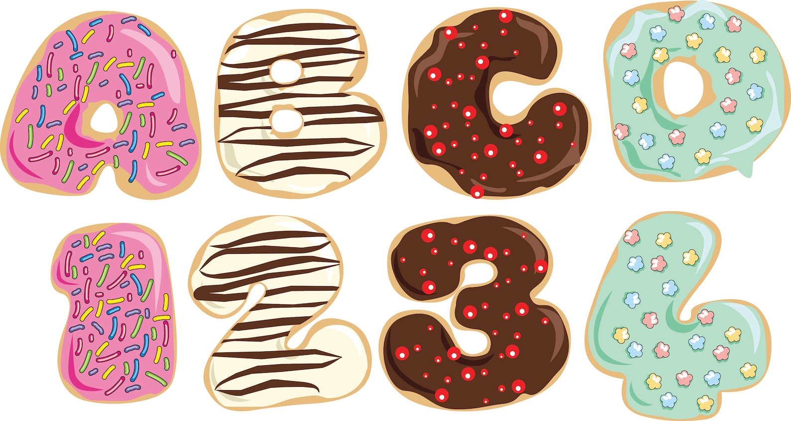 DONUT ALPHABET SVG Files Donut Alphabet Clipart Donut Font | Etsy