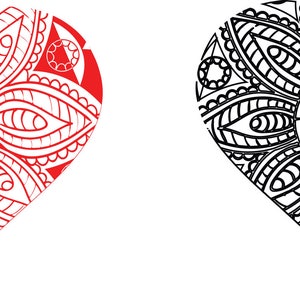 Mandala Heart SVG, Valentine's Day SVG, Love, Silhouette Cameo, Cricut ...