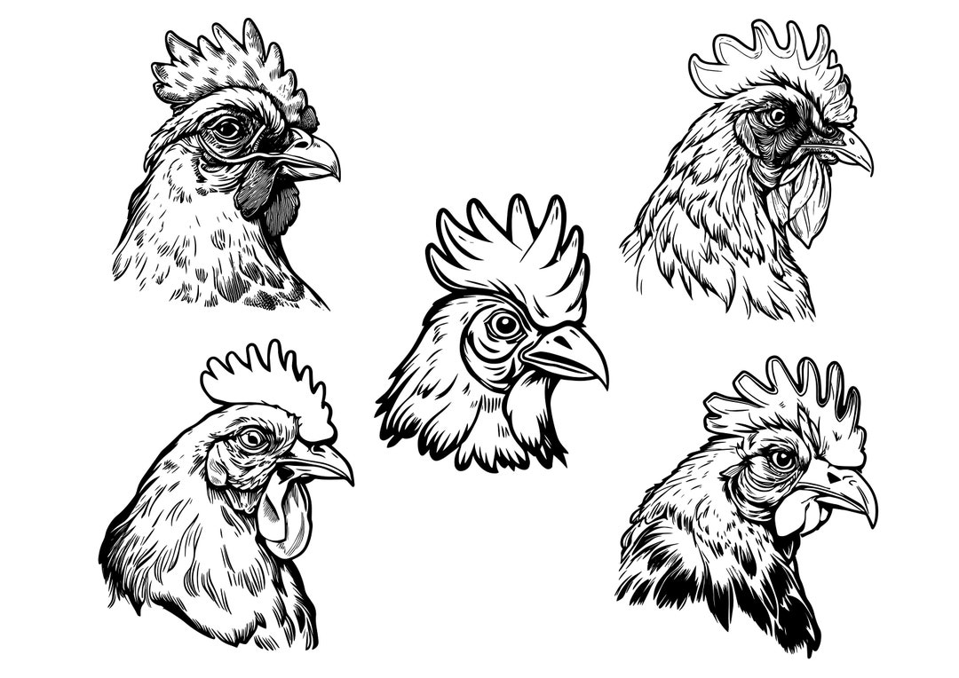 CHICKEN HEAD SVG, Chicken Clipart, Chicken Head Svg File for Cricut ...