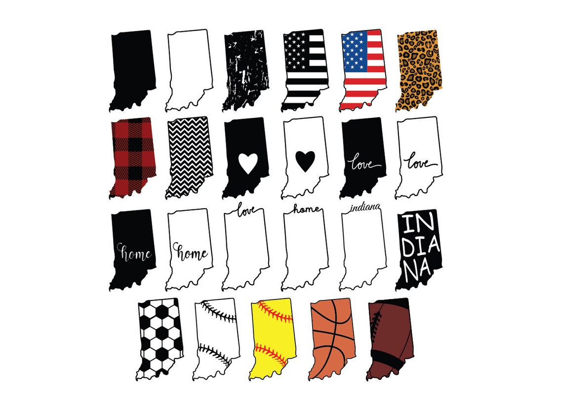INDIANA STATE SVG Bundle Indiana State Clipart Indiana State - Etsy