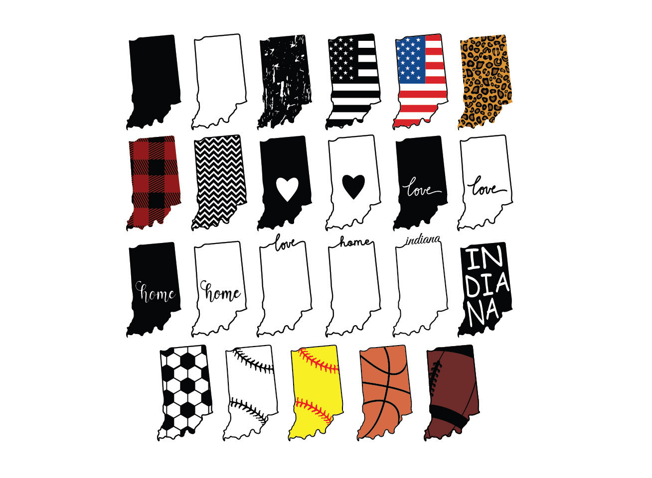 Indiana State Shape Png - Etsy