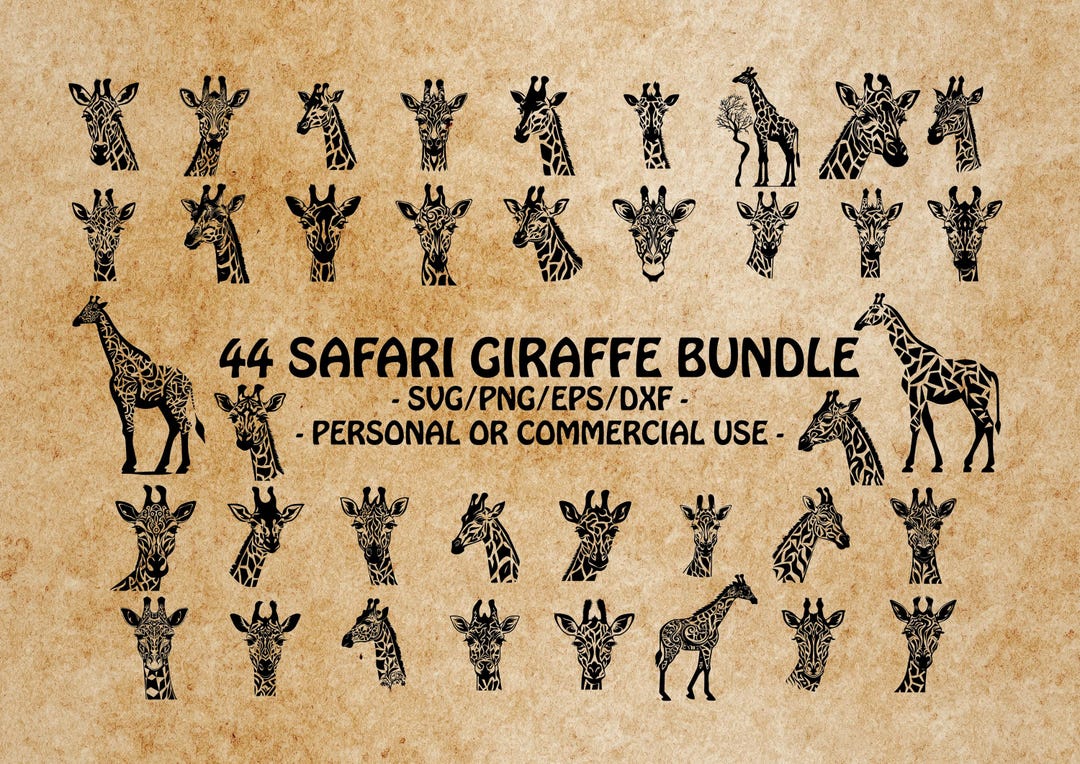 SAFARI GIRAFFE SVG, Wild Animal Clipart, Safari Giraffe Design Svg ...