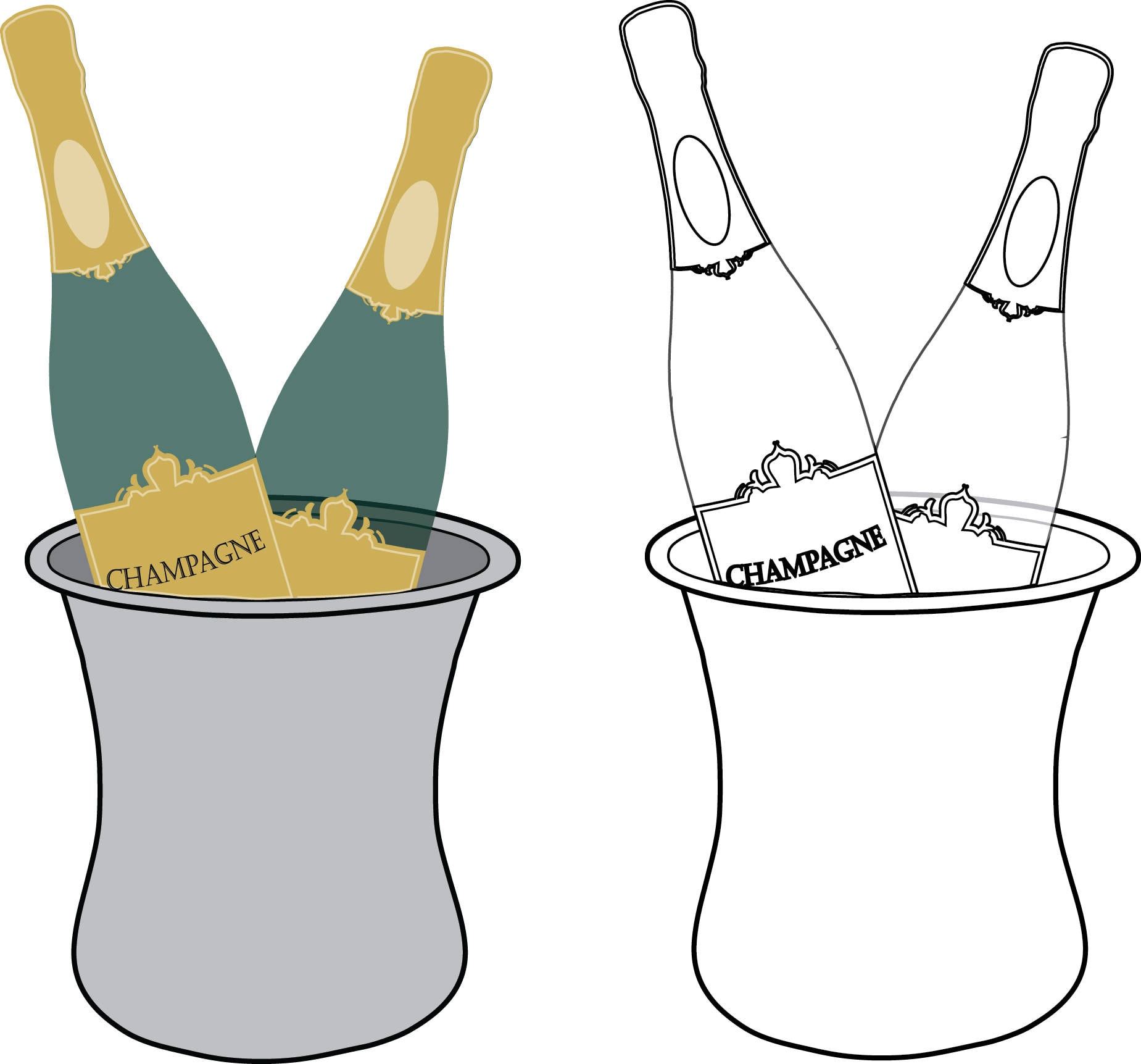 Champagne Bottle SVG Champagne SVG Bottle Svg Cricut | Etsy