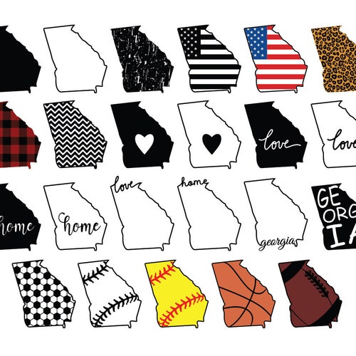 Georgia State SVG Bundle SVG Cut Files Commercial Use - Etsy