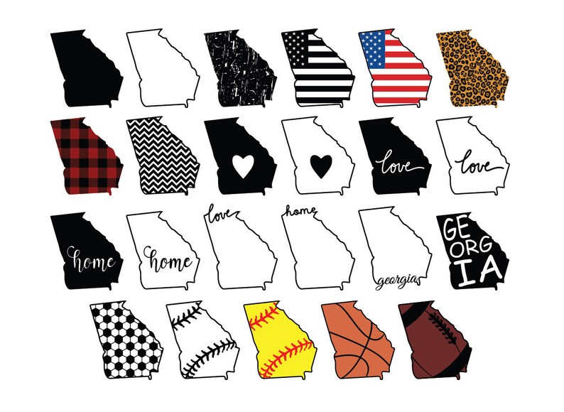 GEORGIA STATE SVG Bundle, Georgia State Clipart, Georgia State ...