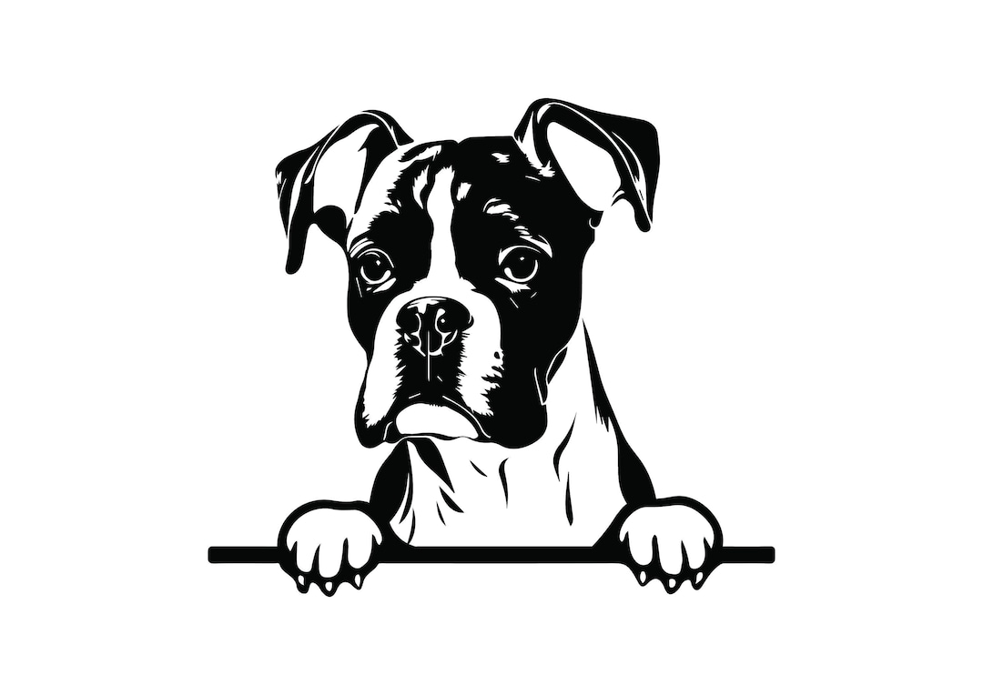 PEEKING BOXER SVG, Peeking Boxer Clipart, Peeking Boxer Dog Svg Files ...