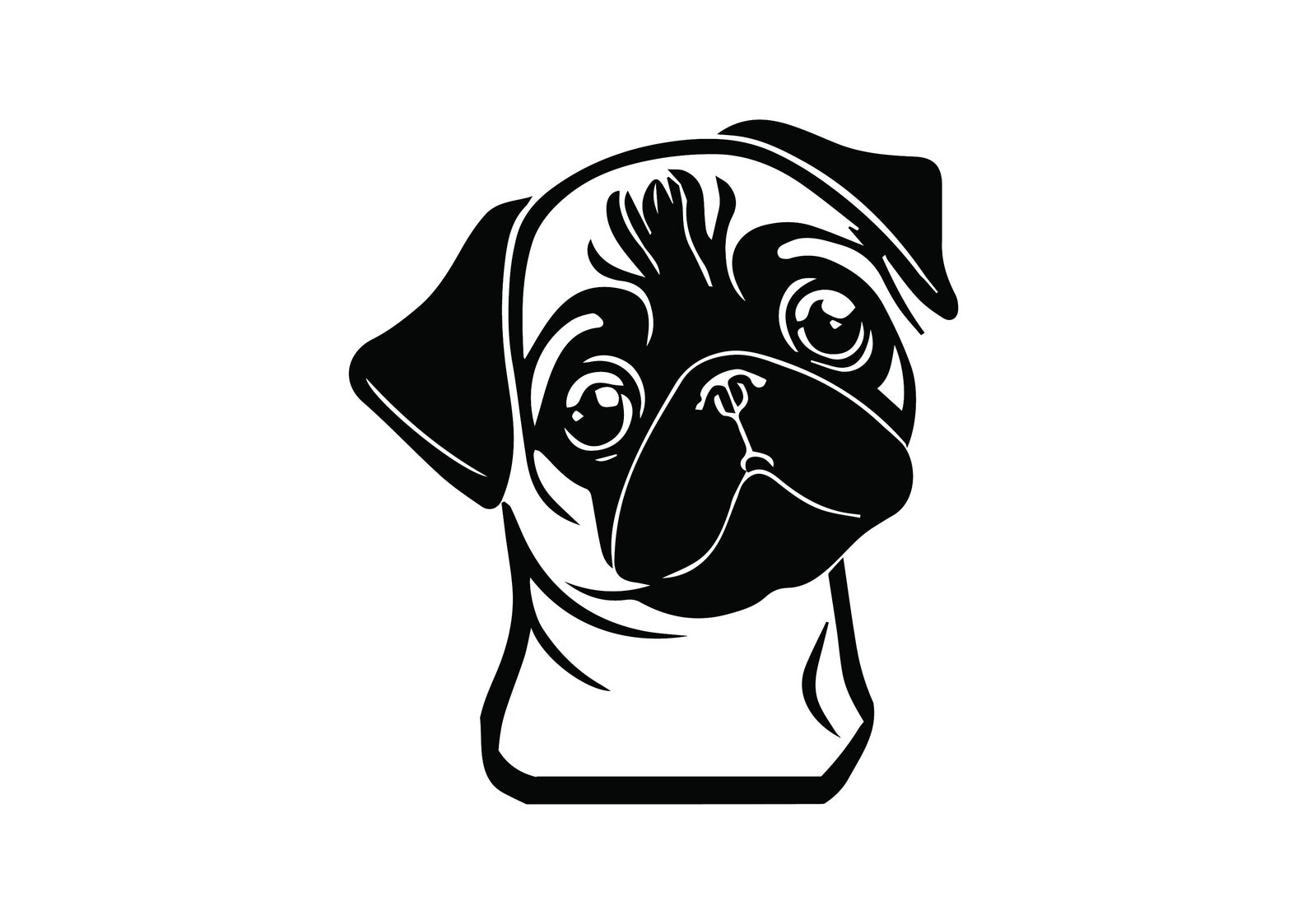 PUG SVG PUG Clipart Pug Svg Files for Cricut Pug Silhouette - Etsy